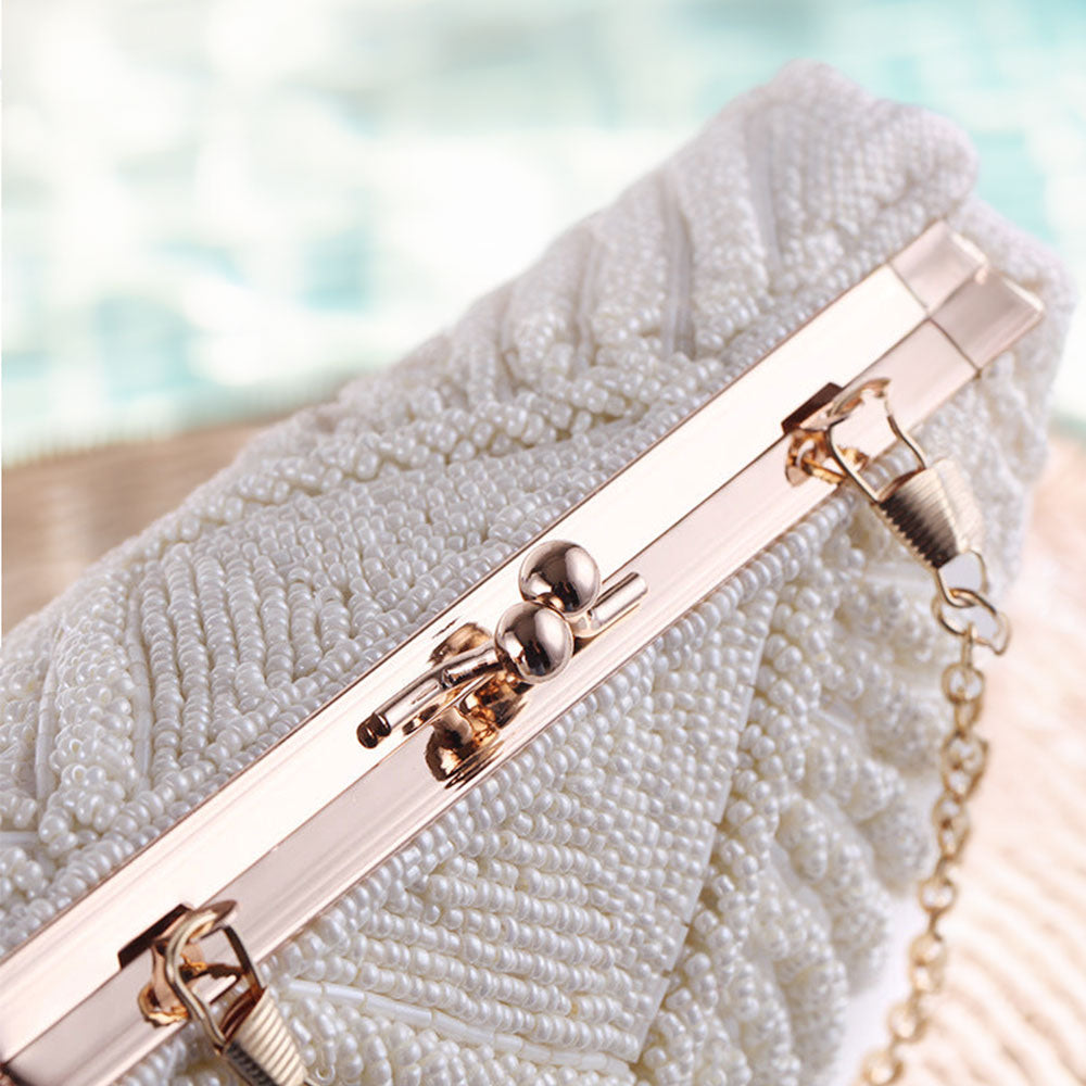 Perfect Shell Clutch Bag with Pearls | Bahamas Beaded Shell Clutch ...