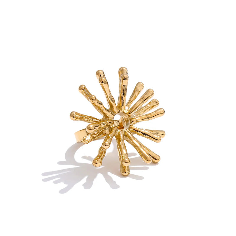 Spark Gold Burst Ring | Sculptural Statement Jewellery – Montipi
